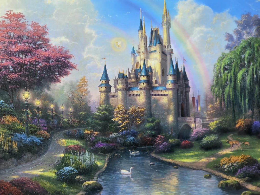 A New Day at the Cinderella Castle Rainbow Thomas Kinkade Art Light Art ...