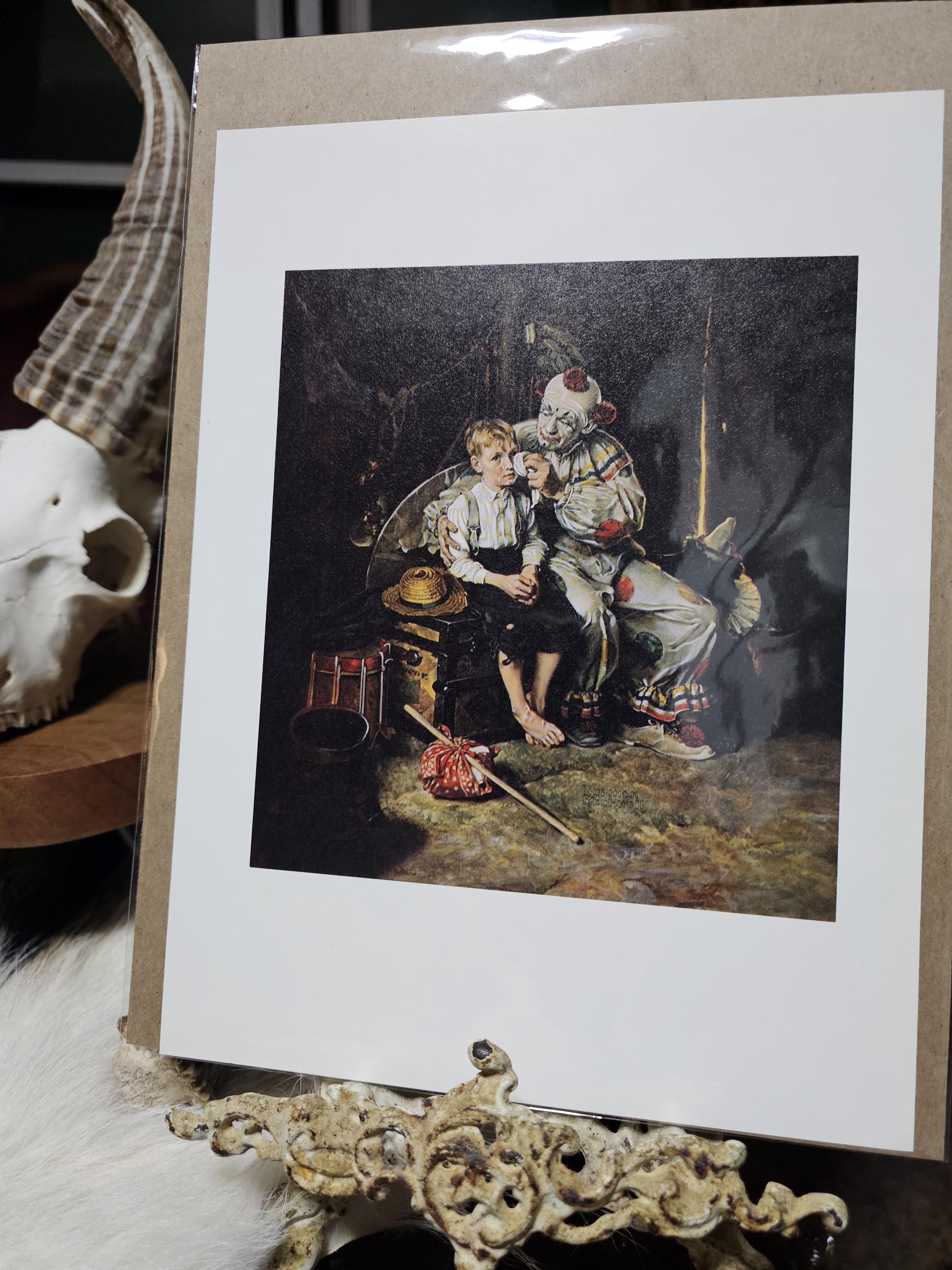 The Runaway runaway Boy and Clown Crying Boy Circus Thomas Kinkade Art ...