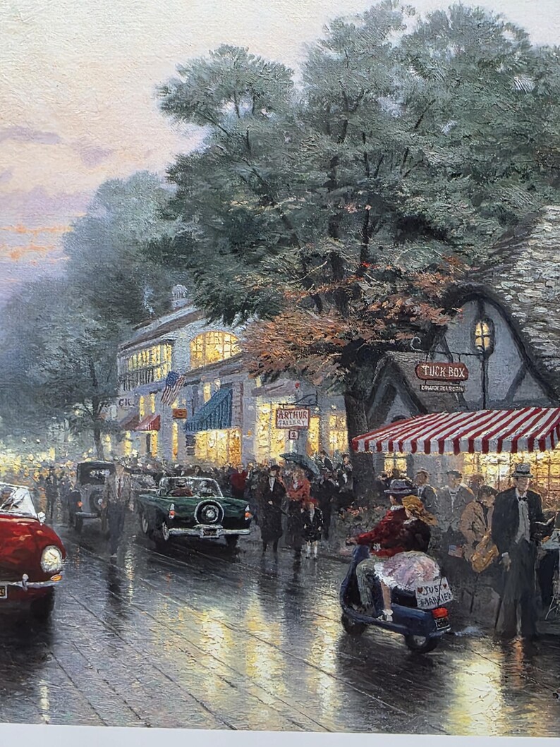 Carmel Dolores Street and the Tuck Box Tea Room Thomas Kinkade Print ...