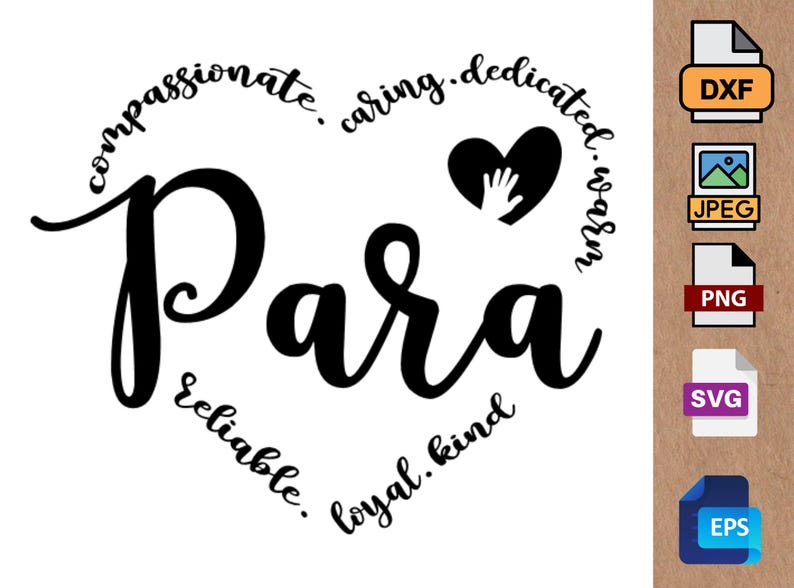 Paraprofessional Svg Para Svg Paraprofessional Heart Shape Svg Teachers ...