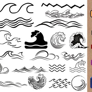 WAVE SVG/ Wave Bundle Svg/ Wave Cut Files/ Wave Clipart/ Wave Cricut ...