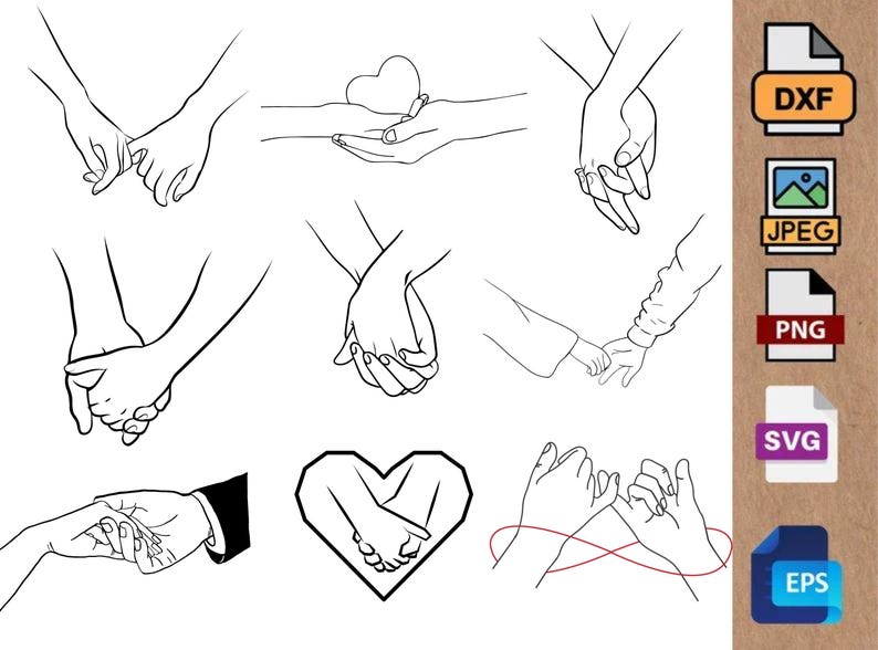 Holding Hands Svg/ Hands Svg/ Couple Hands Svg/ Hand Holding SVG ...