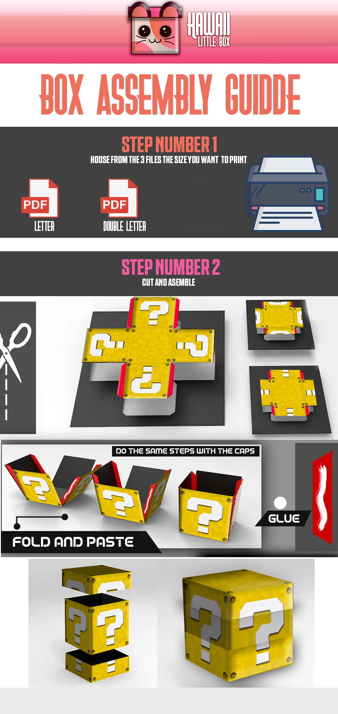 Mario Bros - Box Print Template - PDF Format - Easy to Print - Etsy