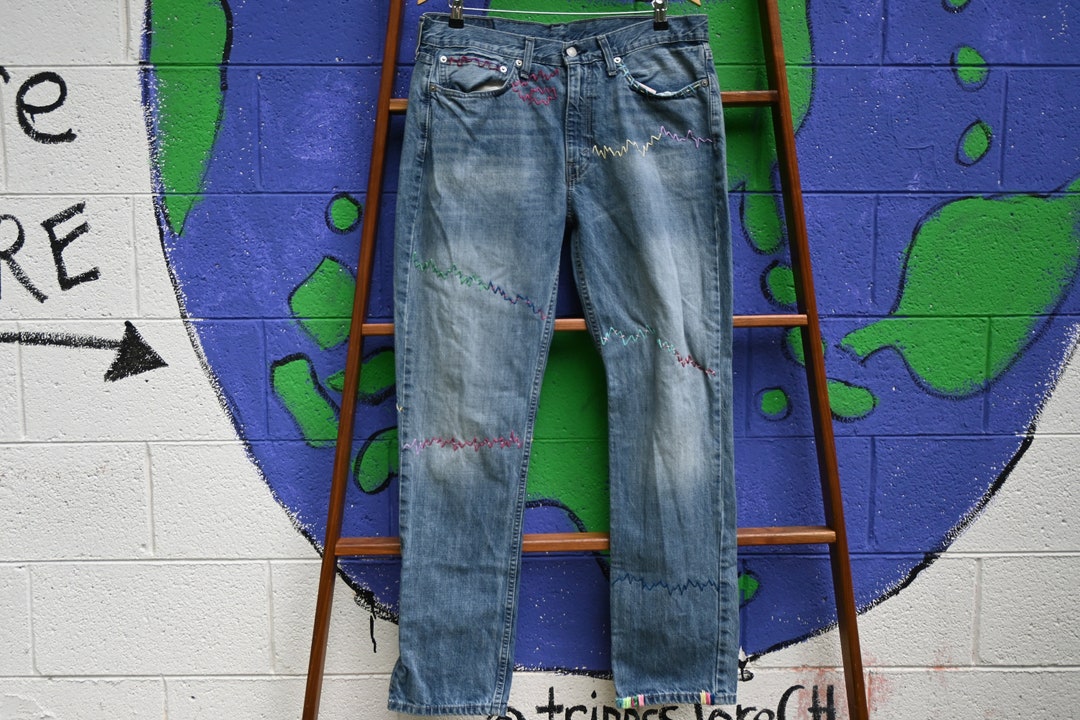 Levi's Bespoke Art Jeans OOAK Art Jeans Embellished Jeans Boot Cut ...