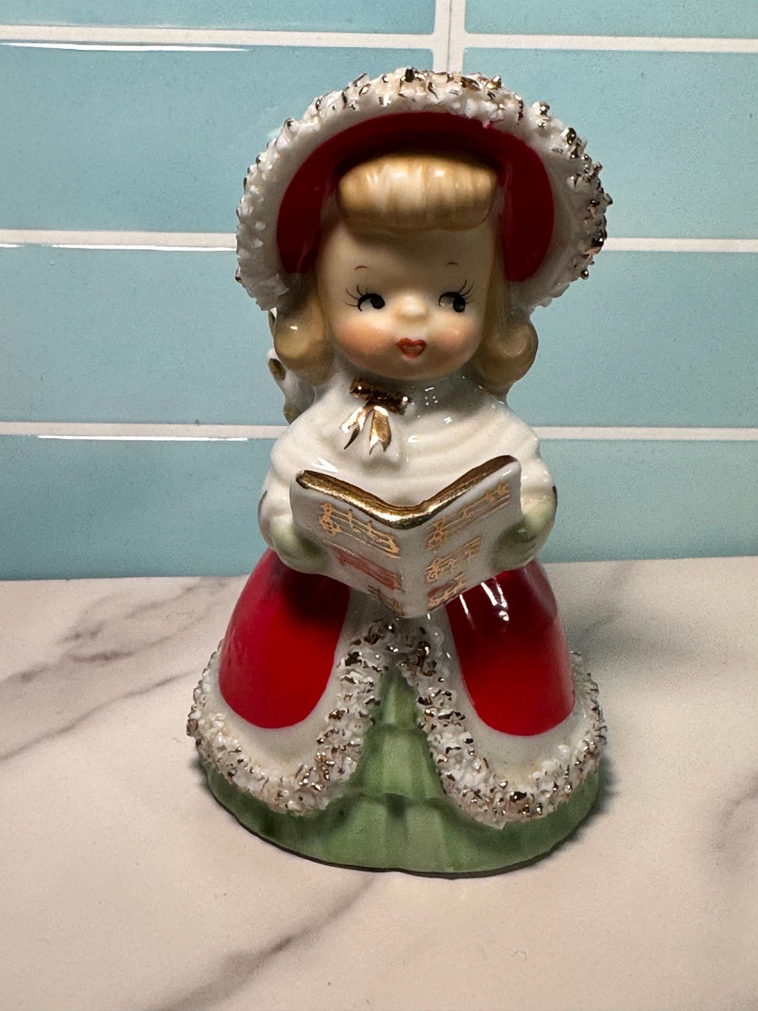 Vtg 1960s Lefton Christmas Bell Angel/caroler W/ Song Book – Spaghetti ...