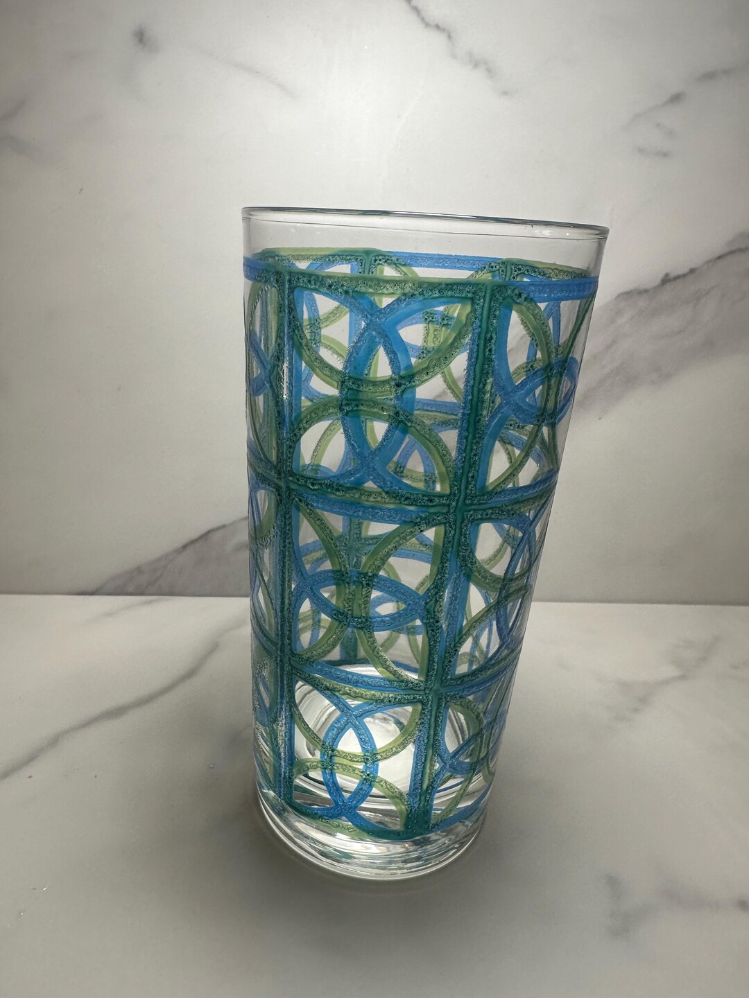 Pasinski Signed Mid-century Blue and Green One Glass - Etsy