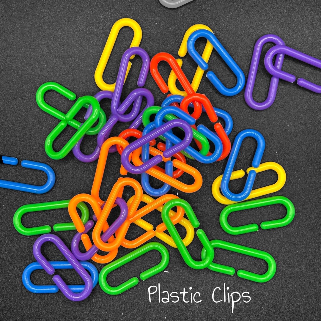 Colorful Cage Clips, Plastic Hook Chains for Small Animal Enclosures ...