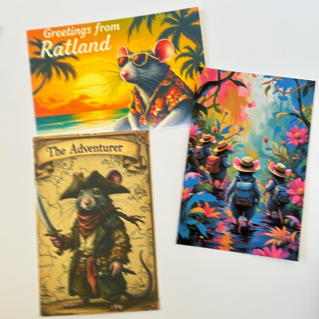 Random Rat Postcards - 4 Physical Postcards Included - Etsy