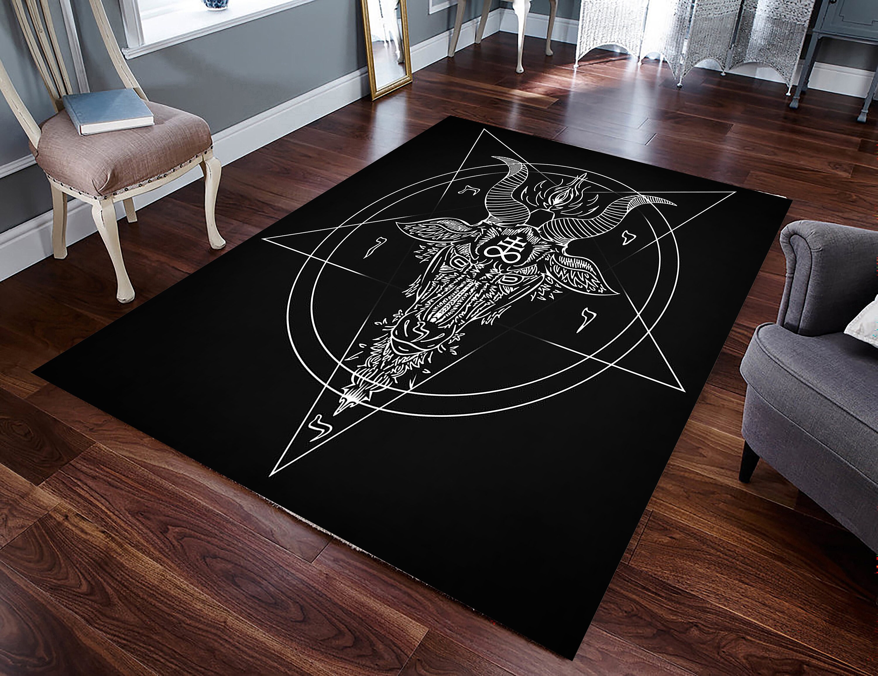 Satanic Pentagram Satanic Cross Been Caught Lying Rug - Etsy