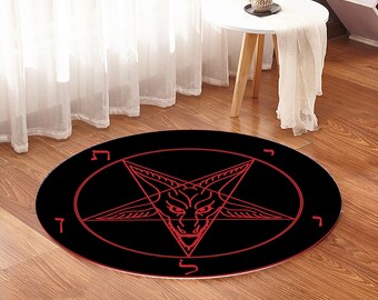 Round Pentagram Rug - Etsy