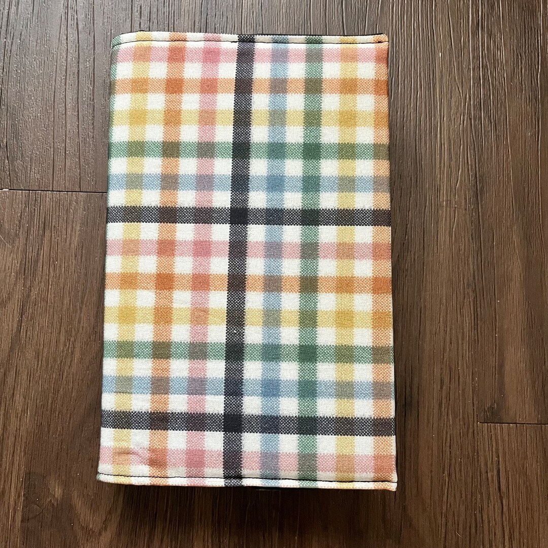 Adjustable Book Cover Pastel Plaid With Black Interior - Etsy