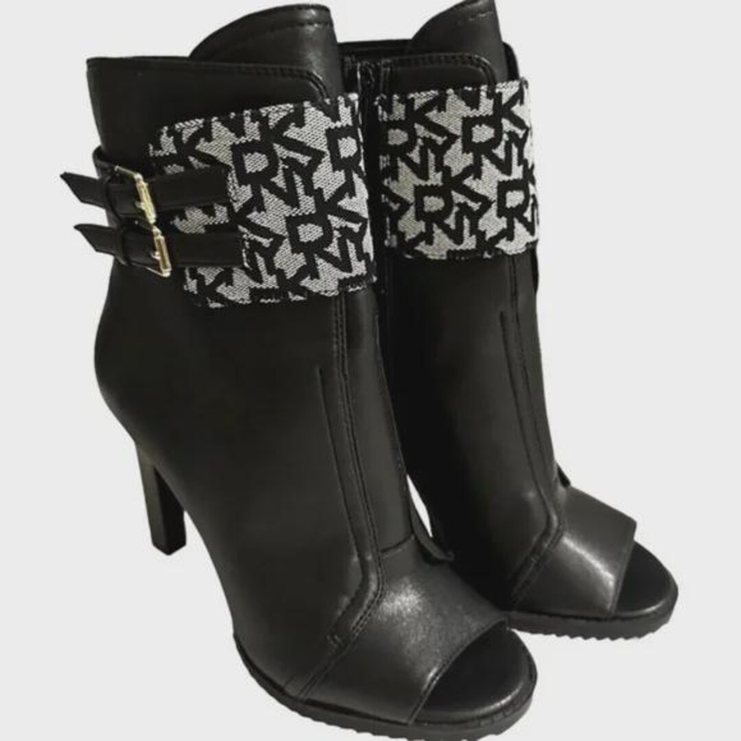 DKNY Brooke Logo Peep Toe Platform Ankle Booties Black Size 5.5 NWOT - Etsy