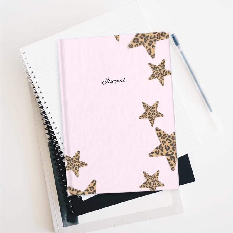 Leopard Star Ruled Journal, Cute Notebook for Writing, Inspirational ...