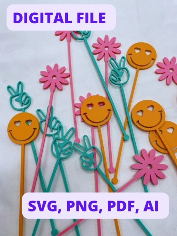 Groovy Drink Stir Laser Cuter File - Etsy
