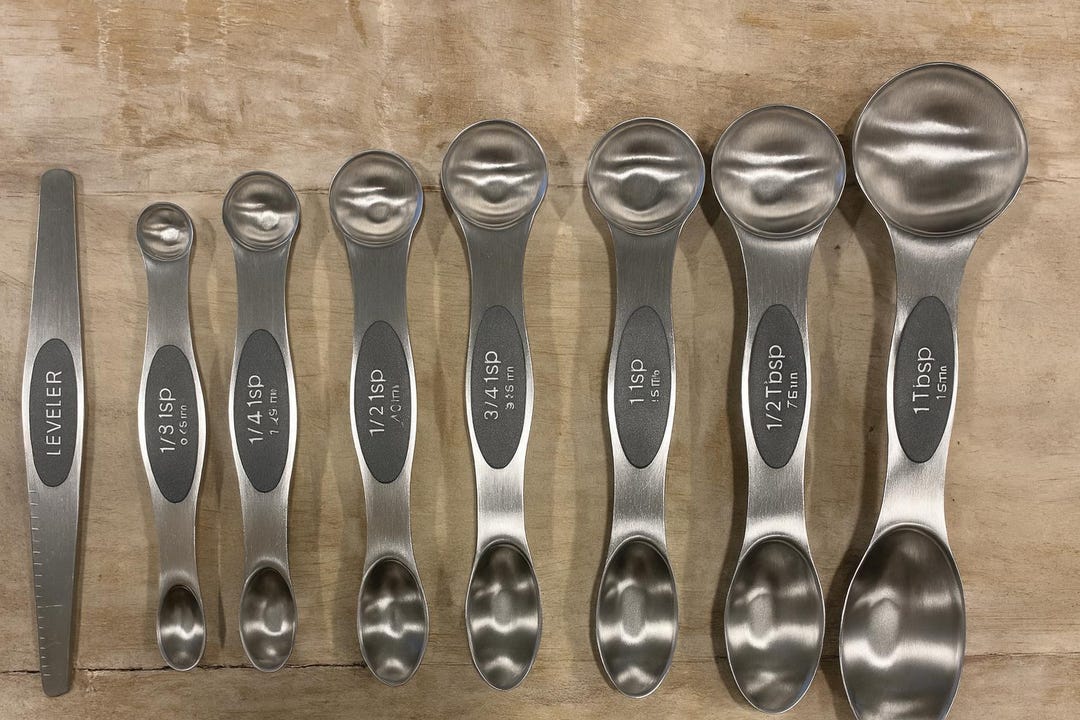 Stainless Steel Measuring Spoon Set – 8pc Metal Measuring Spoons With ...