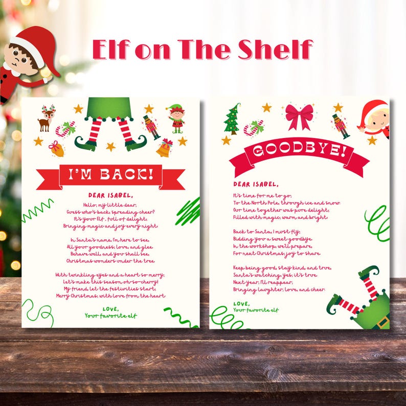 Elf Letter, Elf Arrival Letter, Elf Return Letter, Elf I'm Back ...