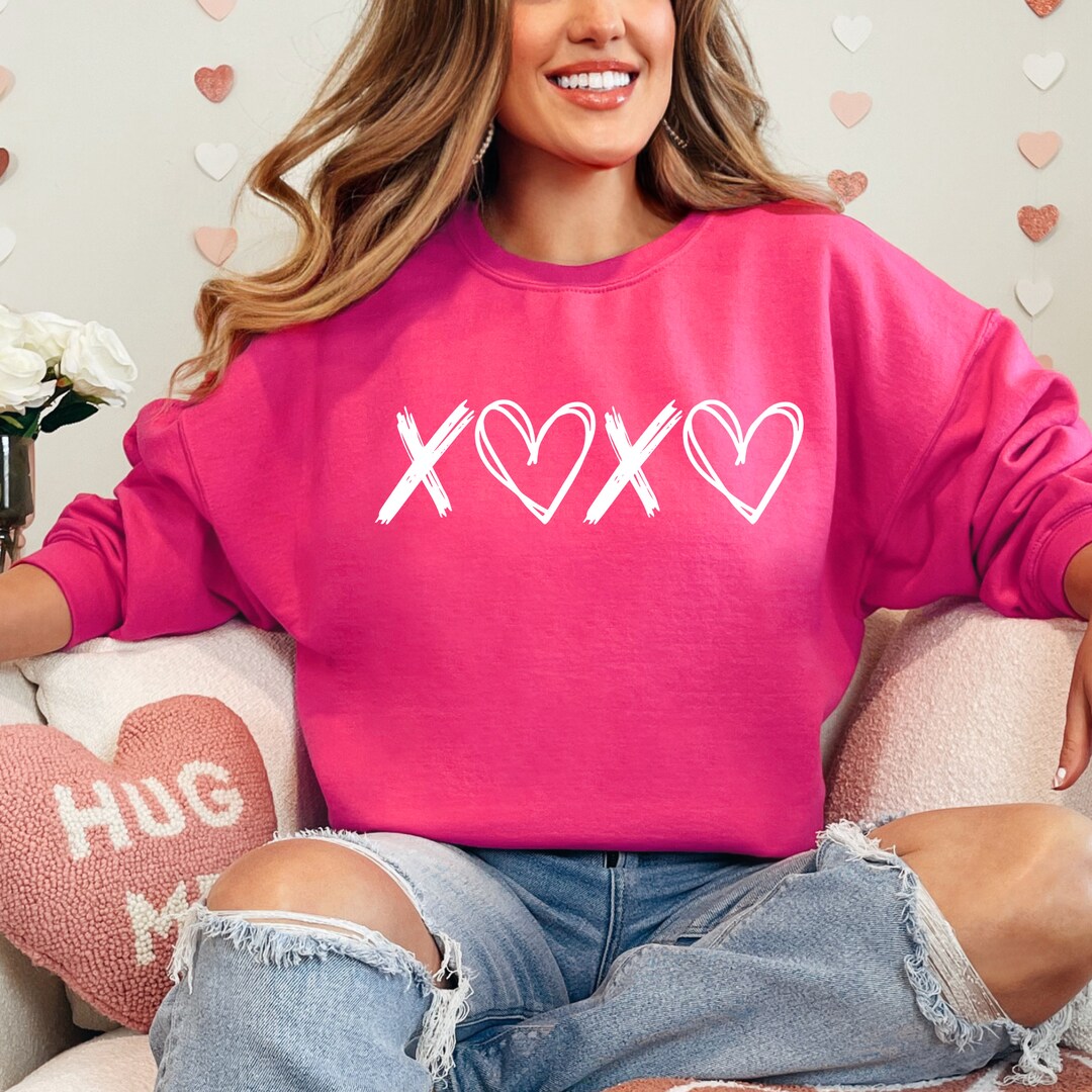 Valentine's Day Sweatshirt, XOXO Sweater, Valentine's Day Shirt, Gift for Her, Valentine's Day ...