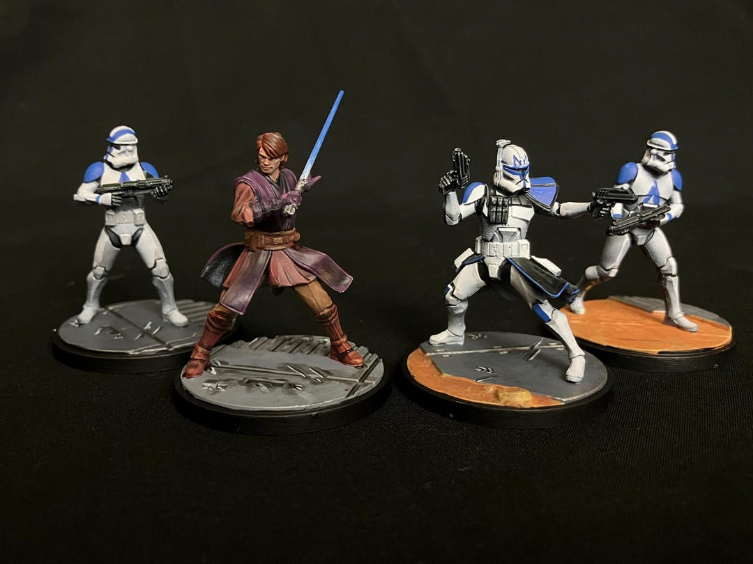 Custom Painted Star Wars Shatterpoint Core Set: 16 Miniatures & Terrain ...