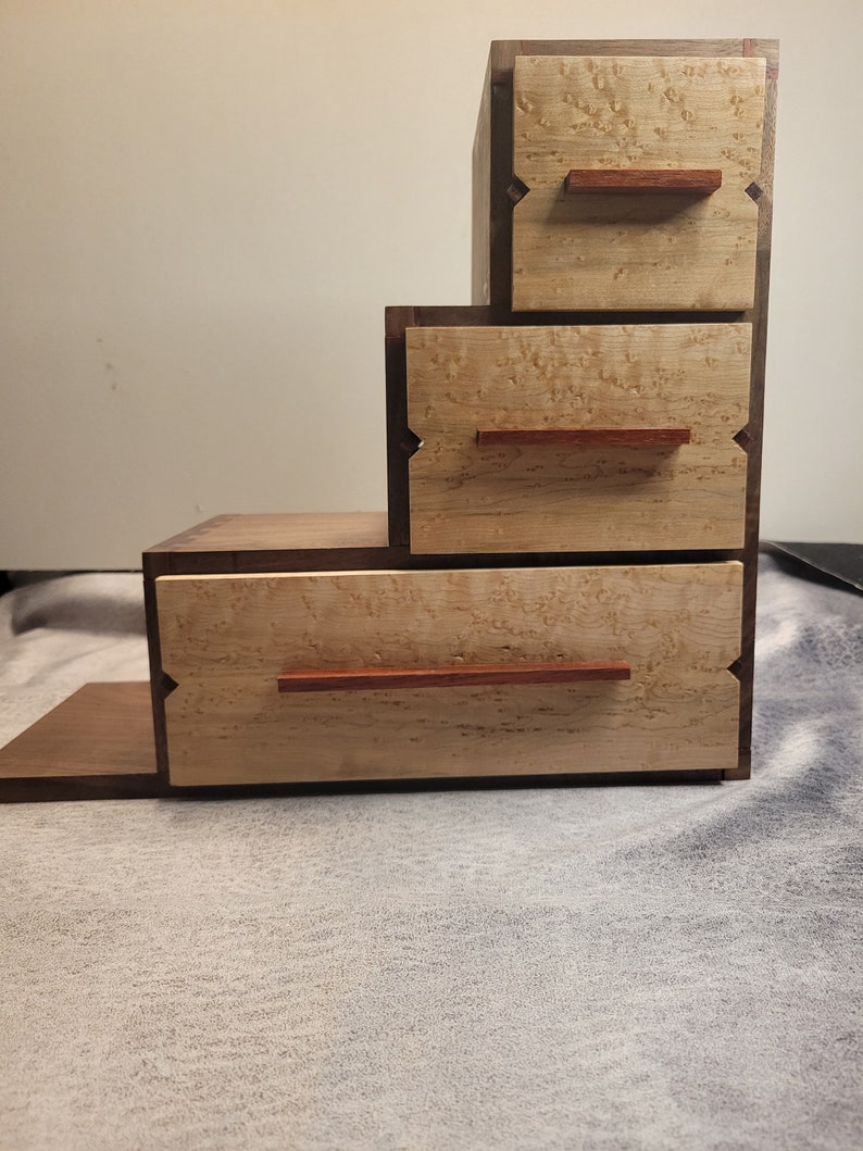 Handmade 3 Tiered Wood Box With Drawers. - Etsy