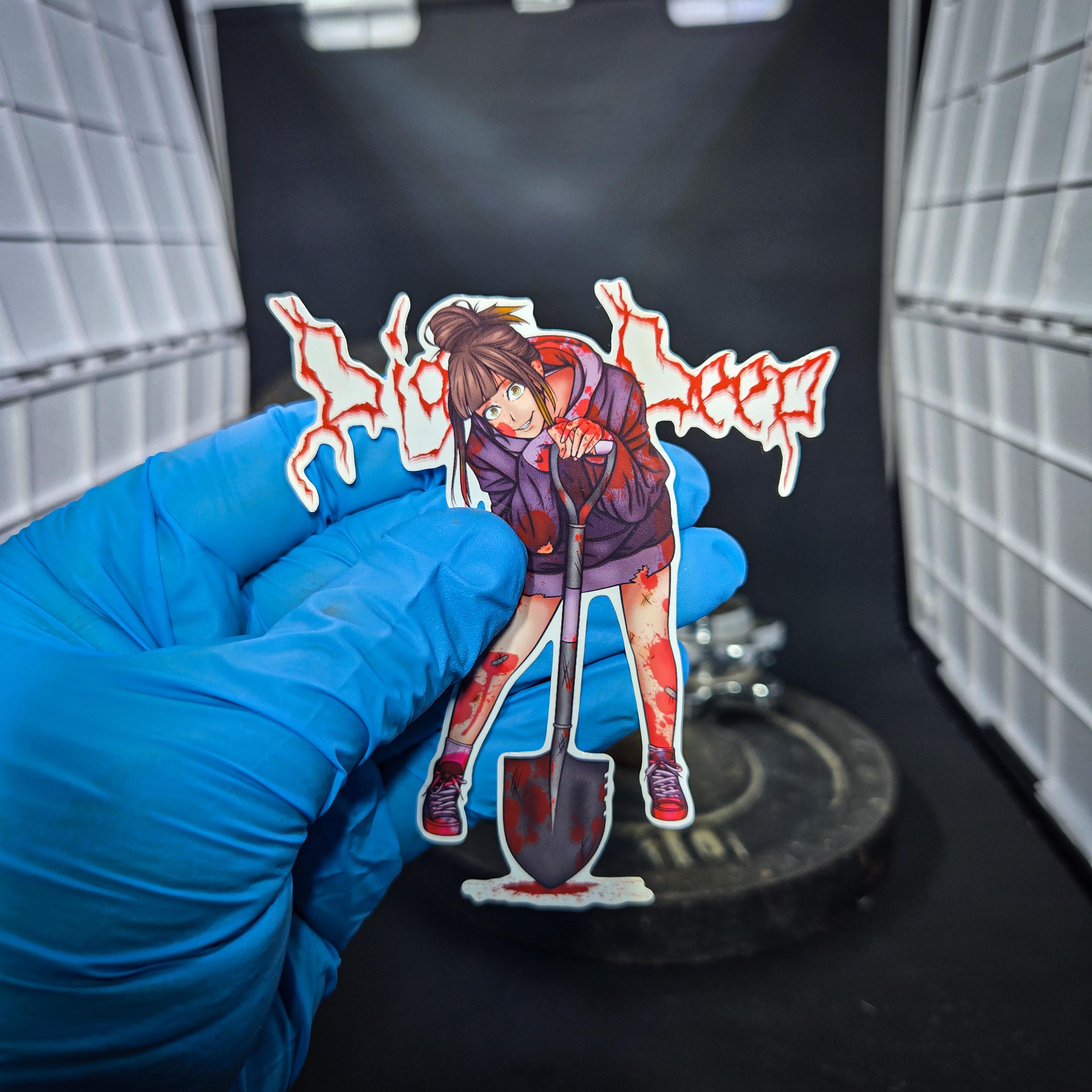Dig Deep Anime Vinyl Sticker – Yandere Girl With Shovel – Glossy ...