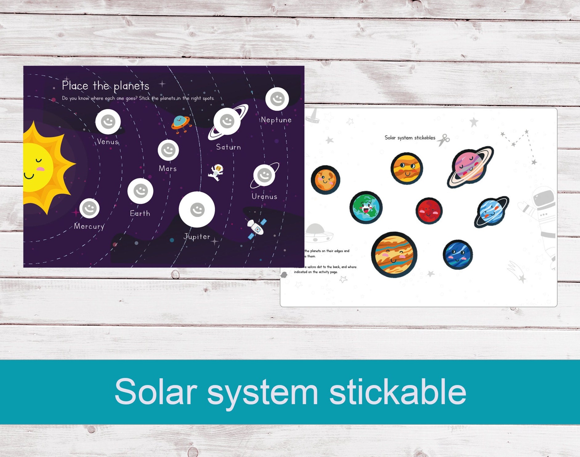 Solar System Stickable Solar System Worksheet Printable - Etsy