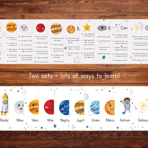 Planets Flashcards Set, Printable Solar System Flash Cards, Space ...
