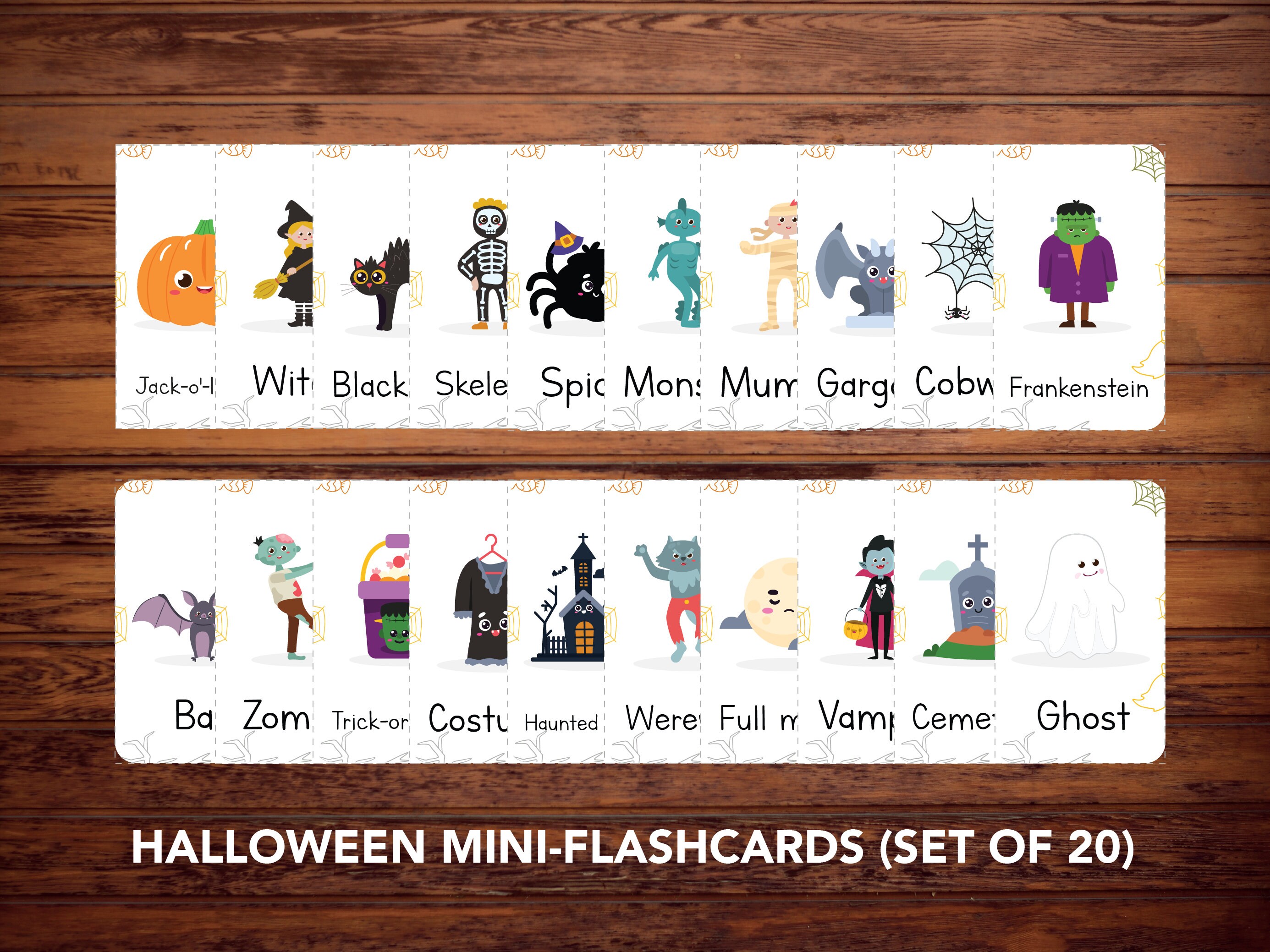 Halloween Flashcard Set Nomenclature Cards Flash Cards - Etsy