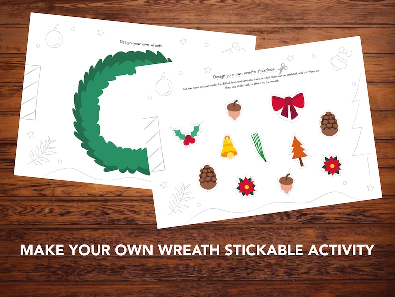 Make Your Own Wreath, Printable Wreath Craft Activity, Christmas Craft ...