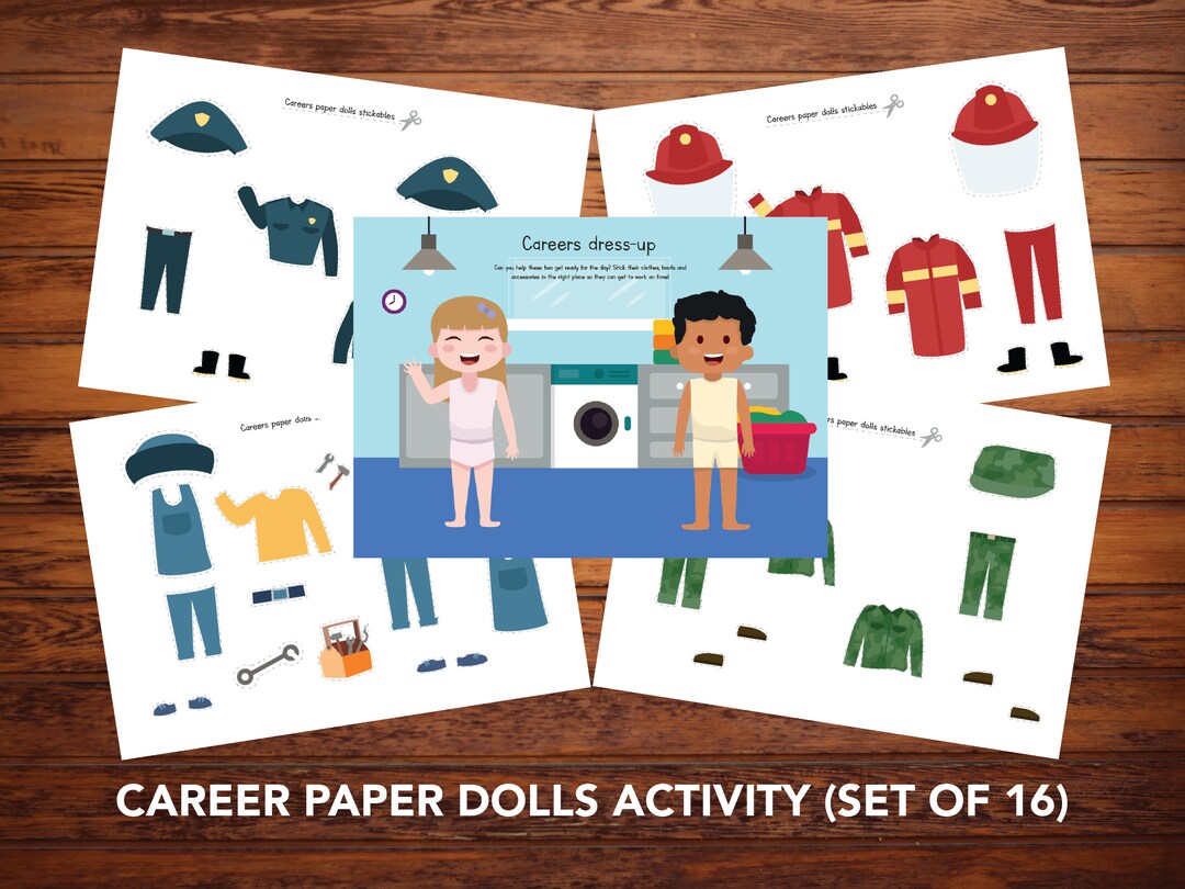 Career Paper Dolls Activity Community Helpers Paper Dolls - Etsy