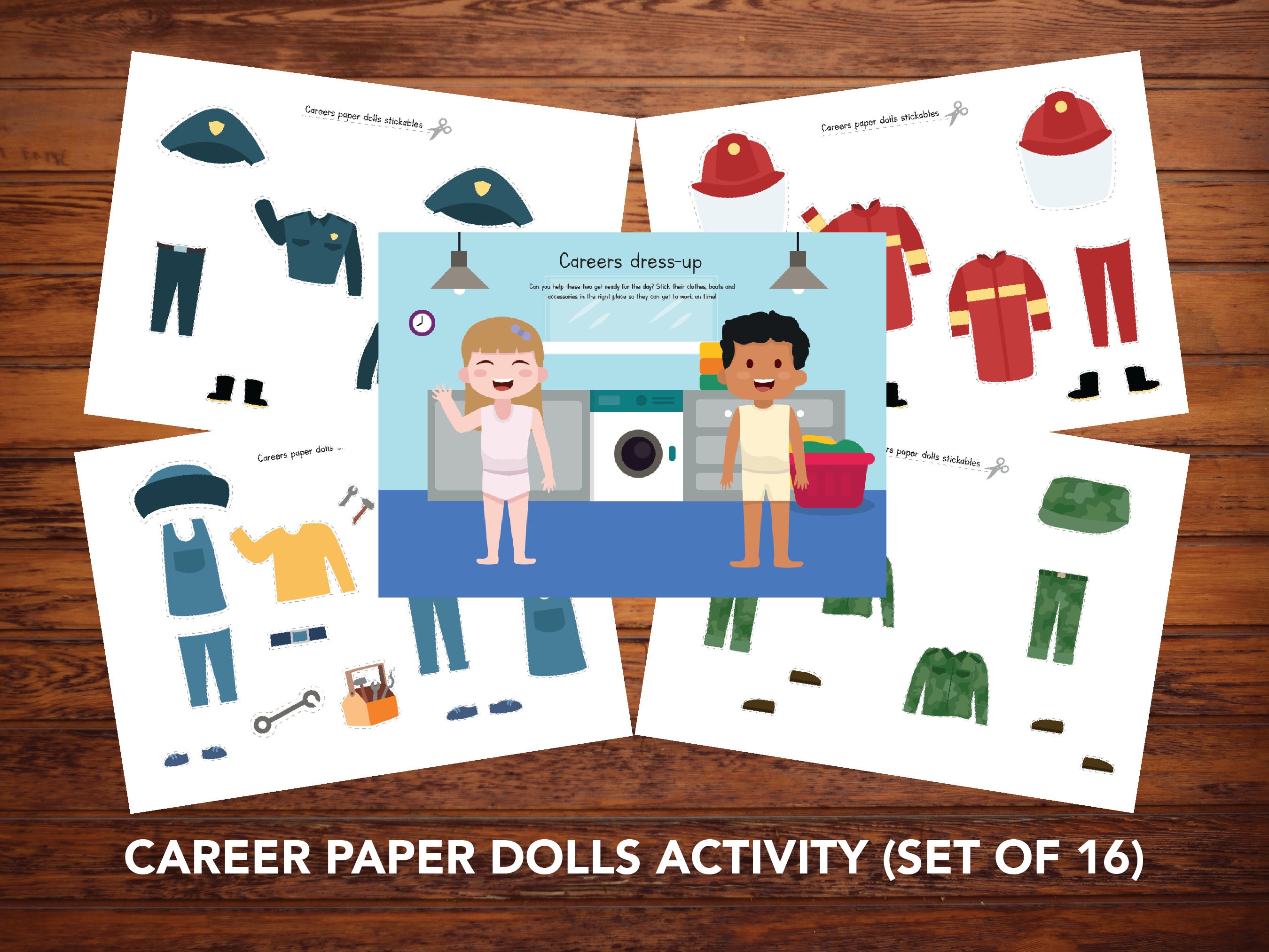 Career Paper Dolls Activity Community Helpers Paper Dolls - Etsy