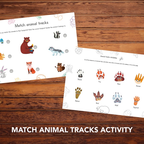 Animal Track Cards - Etsy