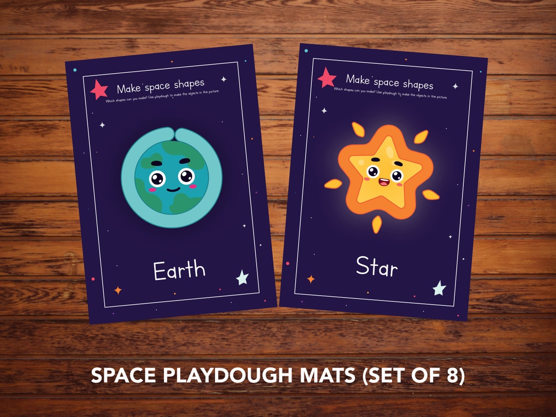 Space Playdough Mats, Solar System Play Dough Mats, Galaxy Exploration ...