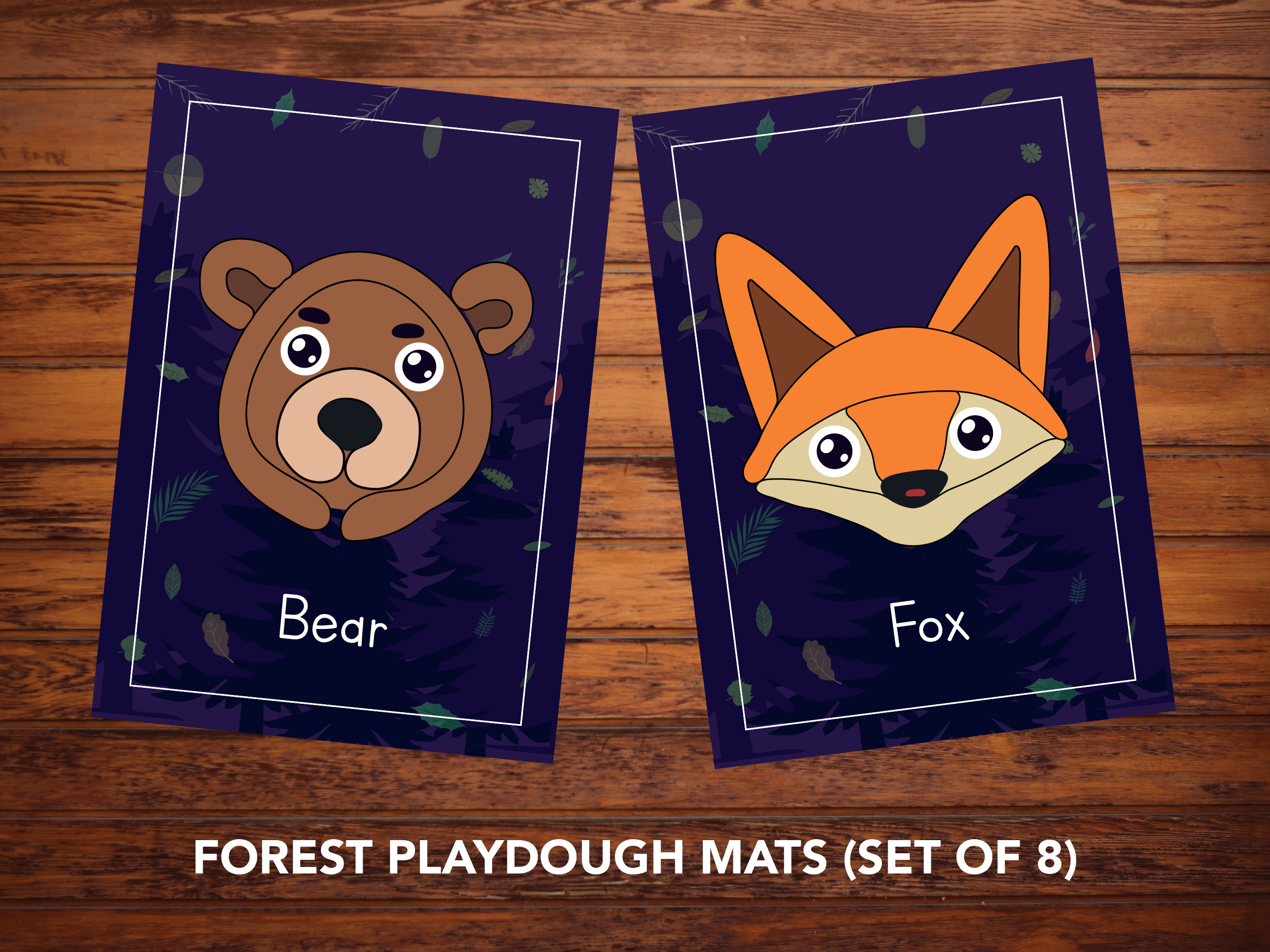 Forest Animals Play Dough Mats, Printable Play Doh Toddler Activities ...