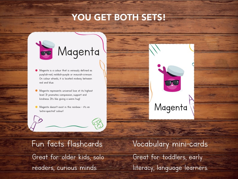 Colour Flashcards Set, Printable Learning Cards, Educational Kids ...