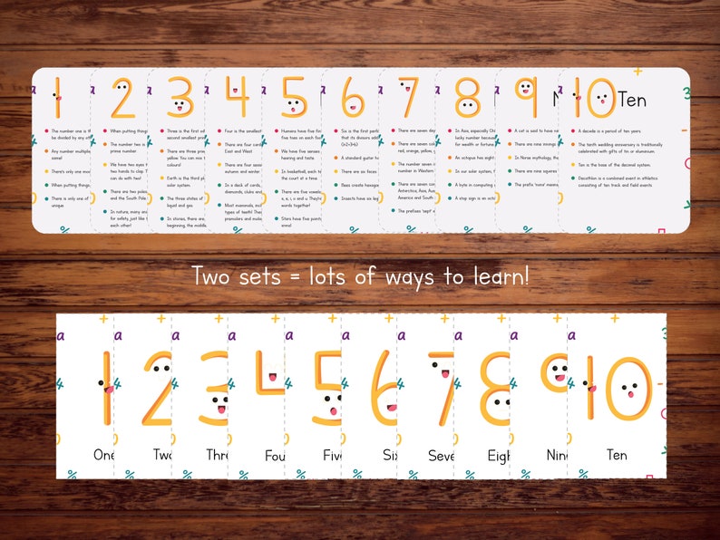 Numbers Flash Cards Set, 1-20 Counting Cards, Pre-school Cards ...
