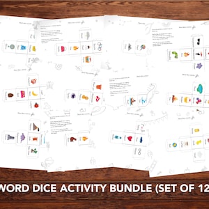 Printable Word Dice Set Literacy Learning Game Imaginative - Etsy