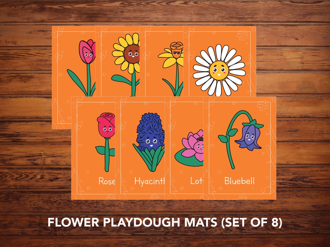 Flowers Playdough Mats Play Dough Mats Printable Fine Motor Skills ...