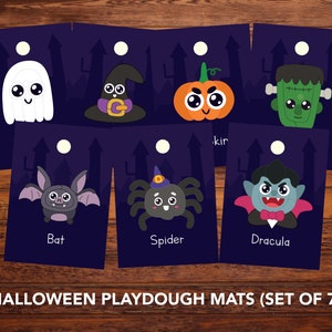 Halloween Playdough Mats, Kids Halloween Play Dough Mats, Toddler Play ...