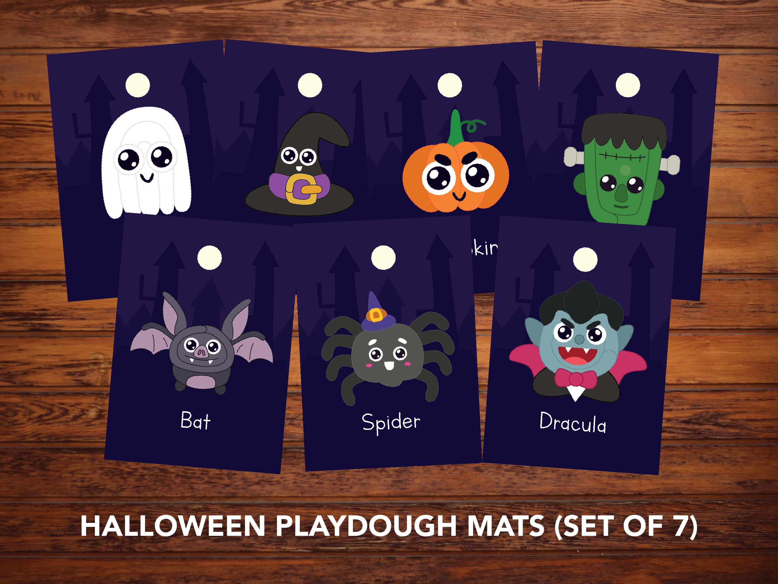 Halloween Playdough Mats, Kids Halloween Play Dough Mats, Toddler Play ...