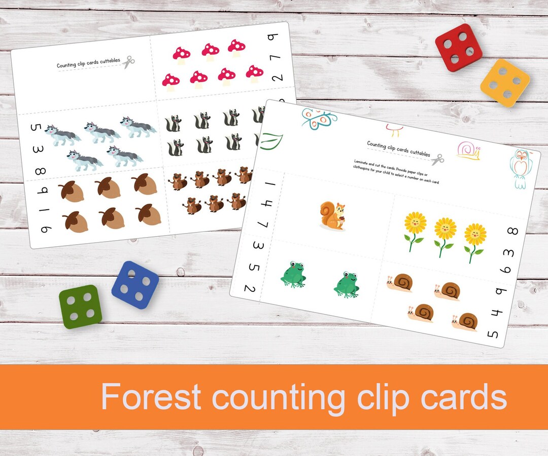 Count and Clip Cards Forest Count Clip Cards Count - Etsy