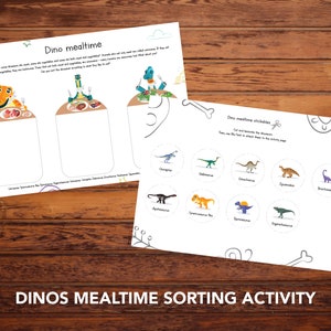 Dinosaur Mealtime Sorting, Carnivore Herbivore Omnivore, Printable ...