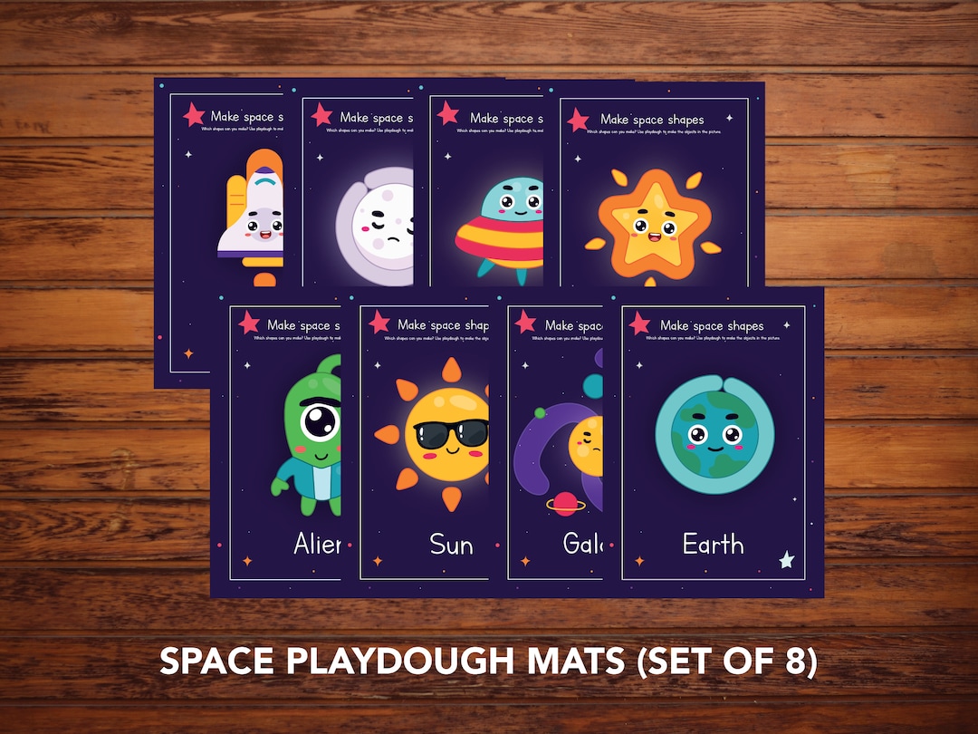 Space Playdough Mats, Solar System Play Dough Mats, Galaxy Exploration ...