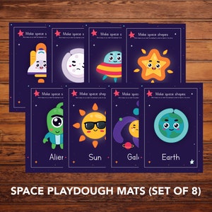 Space Playdough Mats, Solar System Play Dough Mats, Galaxy Exploration ...
