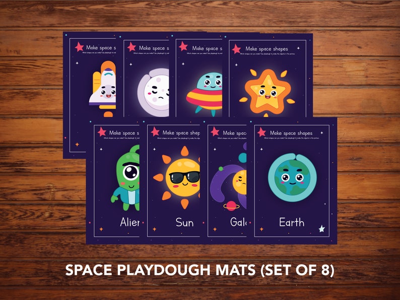 Space Playdough Mats, Solar System Play Dough Mats, Galaxy Exploration ...