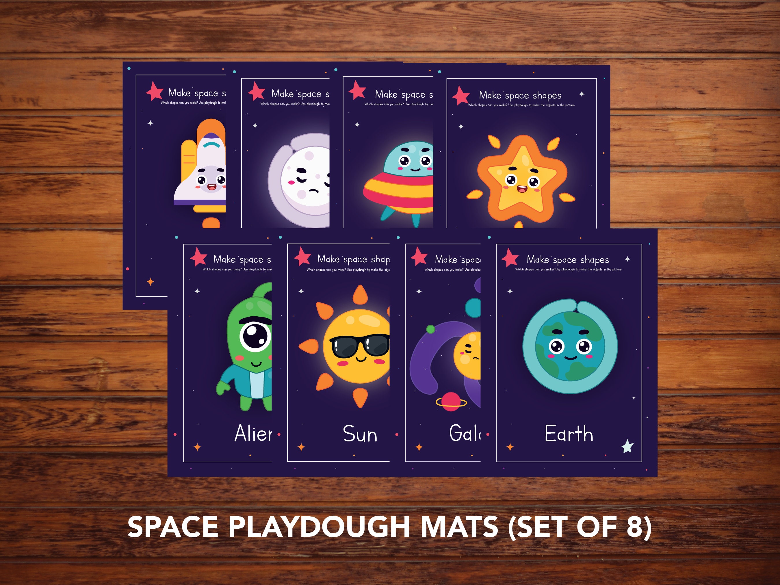 Space Playdough Mats, Solar System Play Dough Mats, Galaxy Exploration ...
