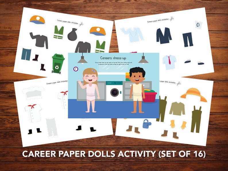 Career Paper Dolls Activity Community Helpers Paper Dolls - Etsy