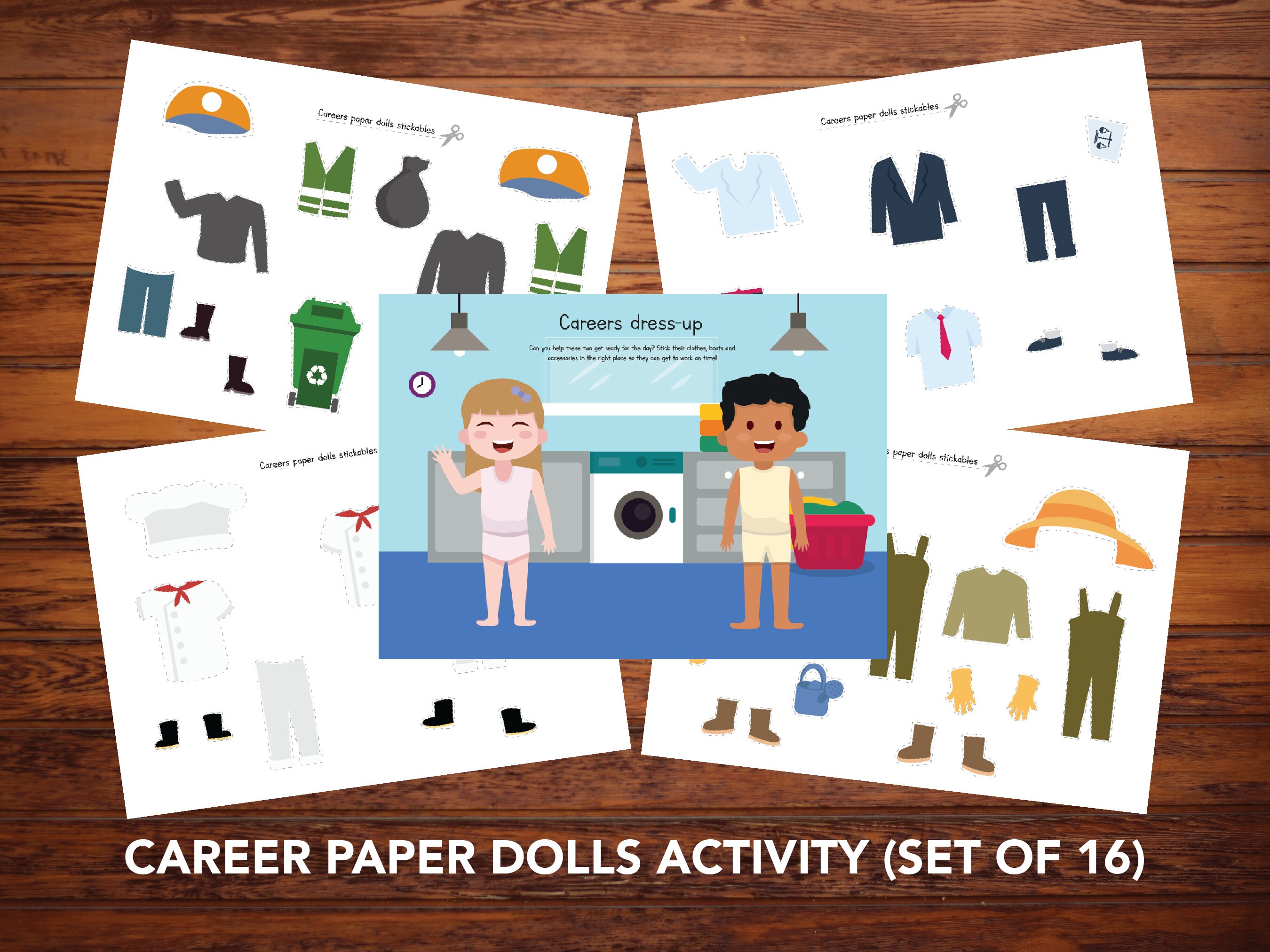 Career Paper Dolls Activity Community Helpers Paper Dolls - Etsy