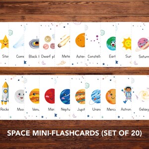 Planets Flashcards Set, Printable Solar System Flash Cards, Space ...