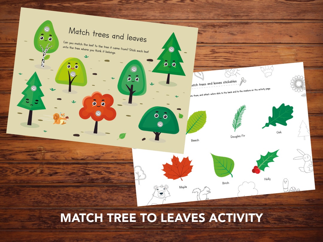 Match Trees to Their Leaves, Printable Matching Activity, Toddler ...