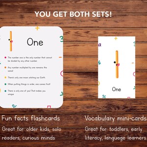 Numbers Flash Cards Set, 1-20 Counting Cards, Pre-school Cards ...